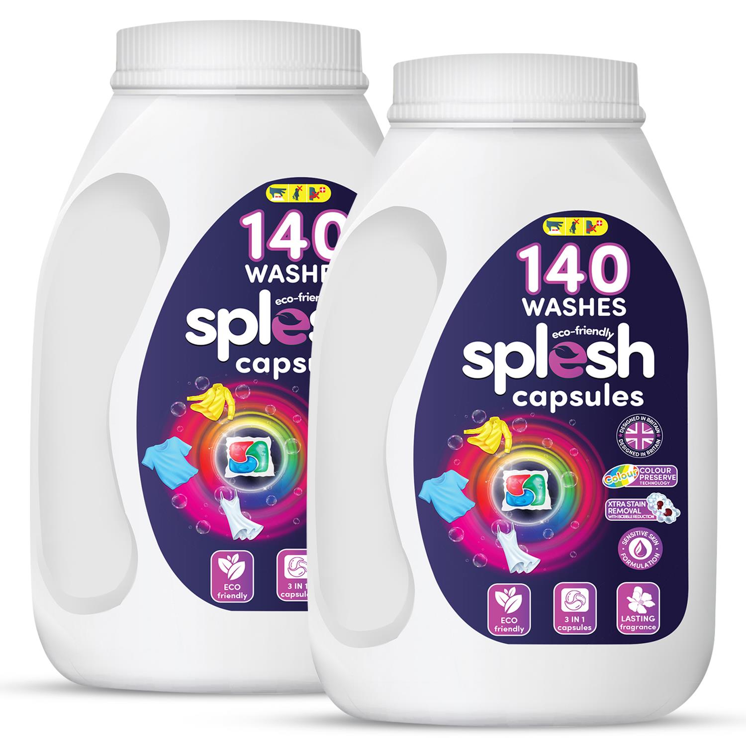 Splesh Xtra Stain Removal 3in1 Laundry Capsules, 10 Months Supply Bulk